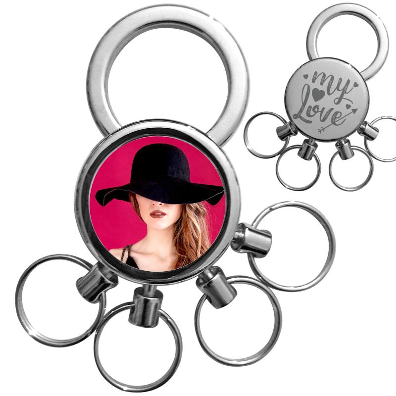 Porte-clés photo multi anneaux - 100% personnalisable