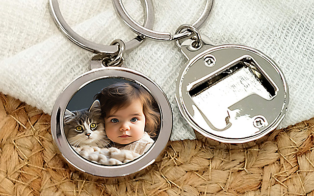 Porte-clé personnalisé photo et gravé